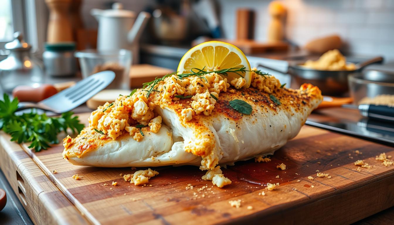 Best Stuffed Catfish With Cheese Spinach and Shrimp Recipe