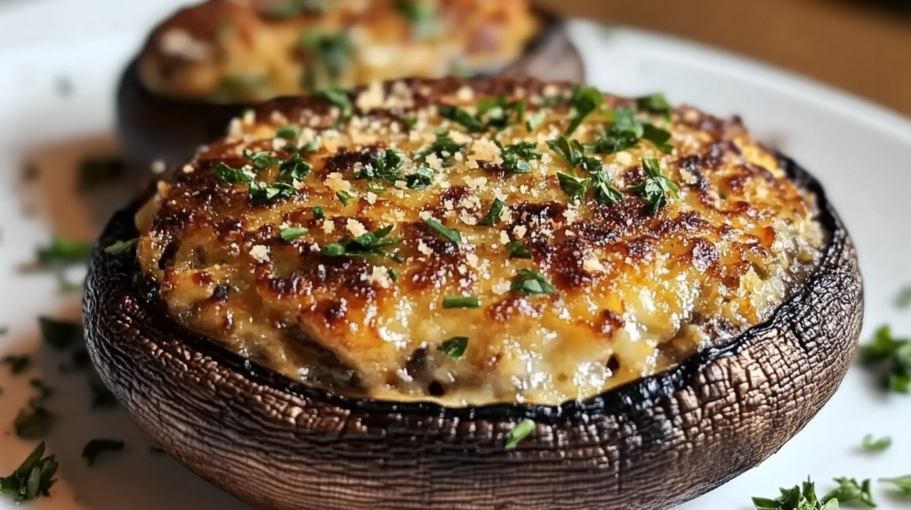 The Best Cheese-Stuffed Portobello Mushrooms with Garlic and Herbs