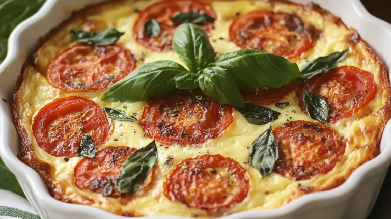 Crustless Tomato and Mozzarella Quiche