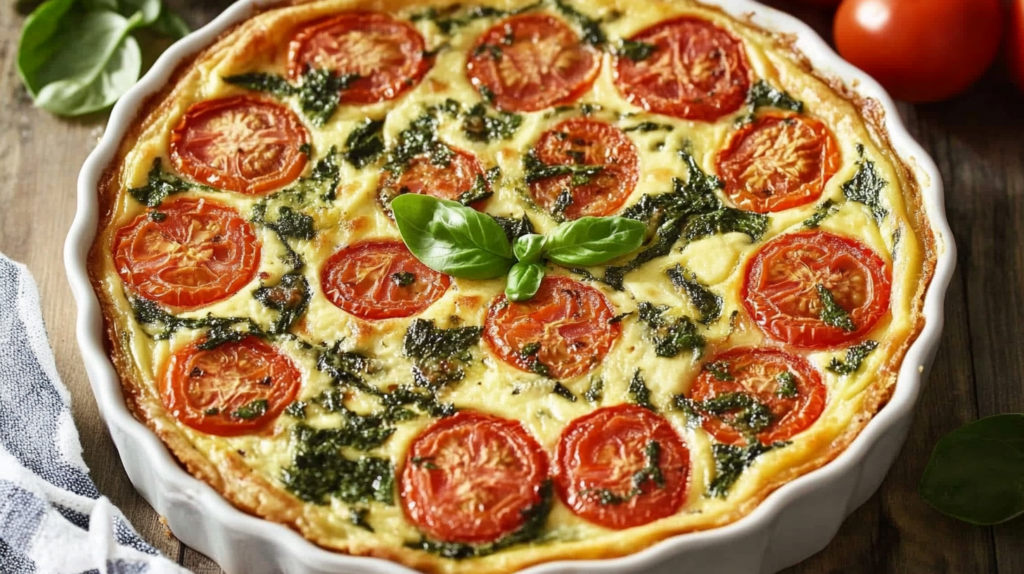 Crustless Tomato and Mozzarella Quiche