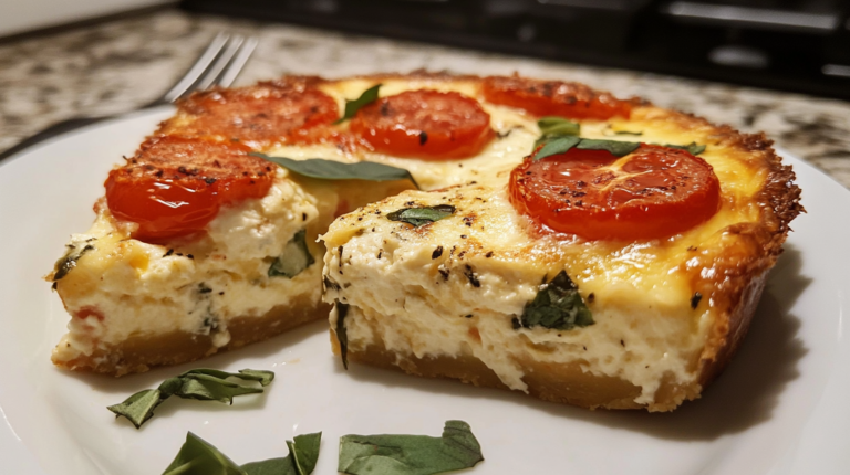 Crustless Tomato and Mozzarella Quiche