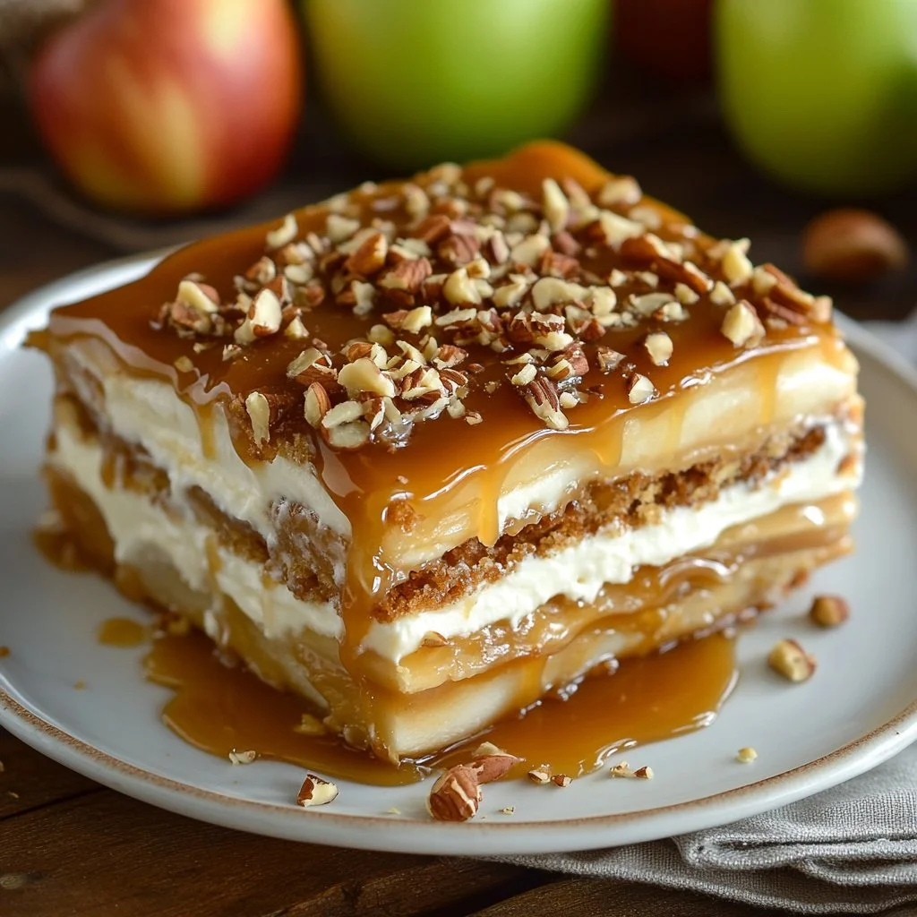 Caramel Apple Eclair Cake