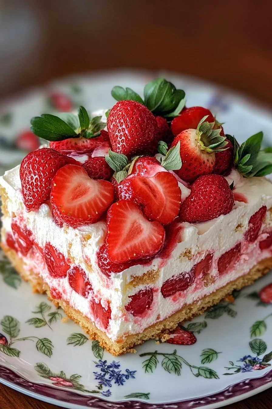 Strawberry Earthquake Cake