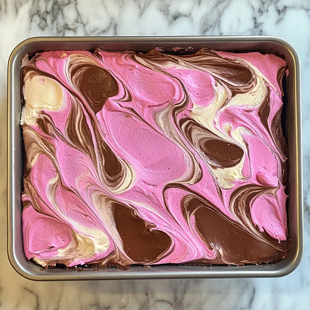 Fluffy Neapolitan Sheet Cake