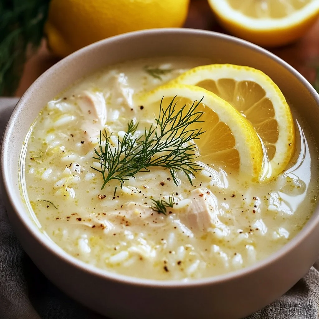 Greek Avgolemono Soup (Lemon Chicken & Rice Soup)