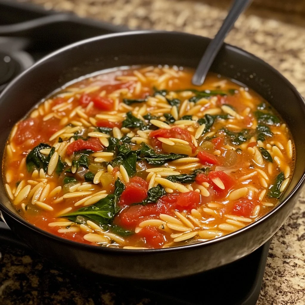 Italian Orzo Spinach Soup